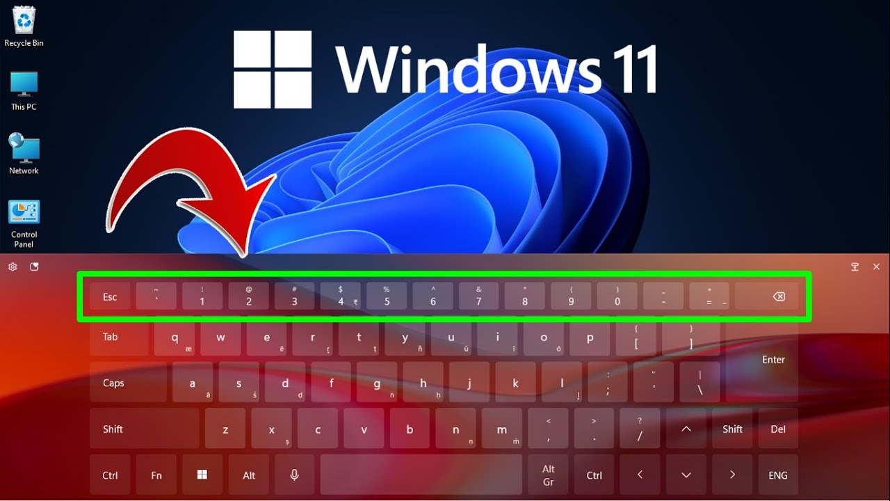 Show Number Row on Touch Keyboard Windows 11 - YouTube