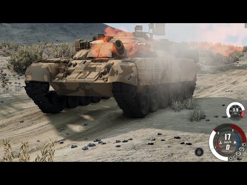 BeamNG.drive johnson valley クランクシャフトパス T-80UD (Object 478) - YouTube