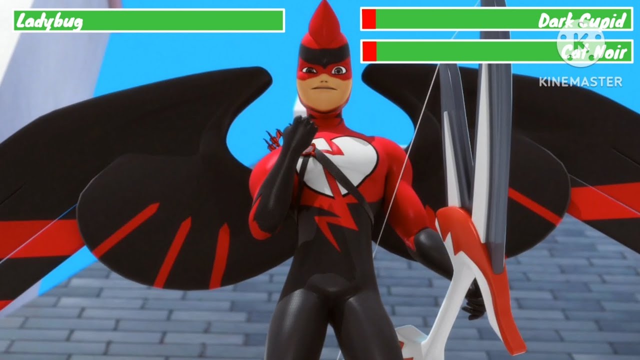 LADYBUG VS CAT NOIR AND DARK CUPID WITH HEALTHBARS | HD | Miraculous ...