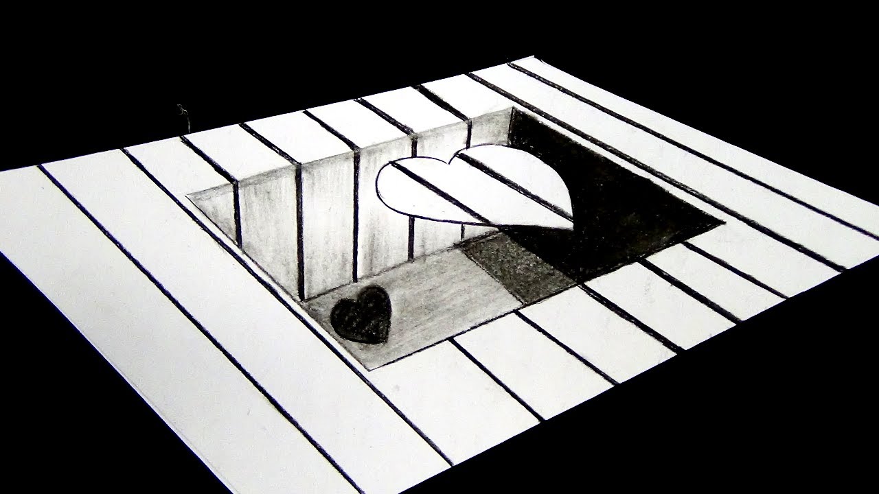 how to draw 3d art on paper | 3d drawing on paper | 3d drawing tricks ...