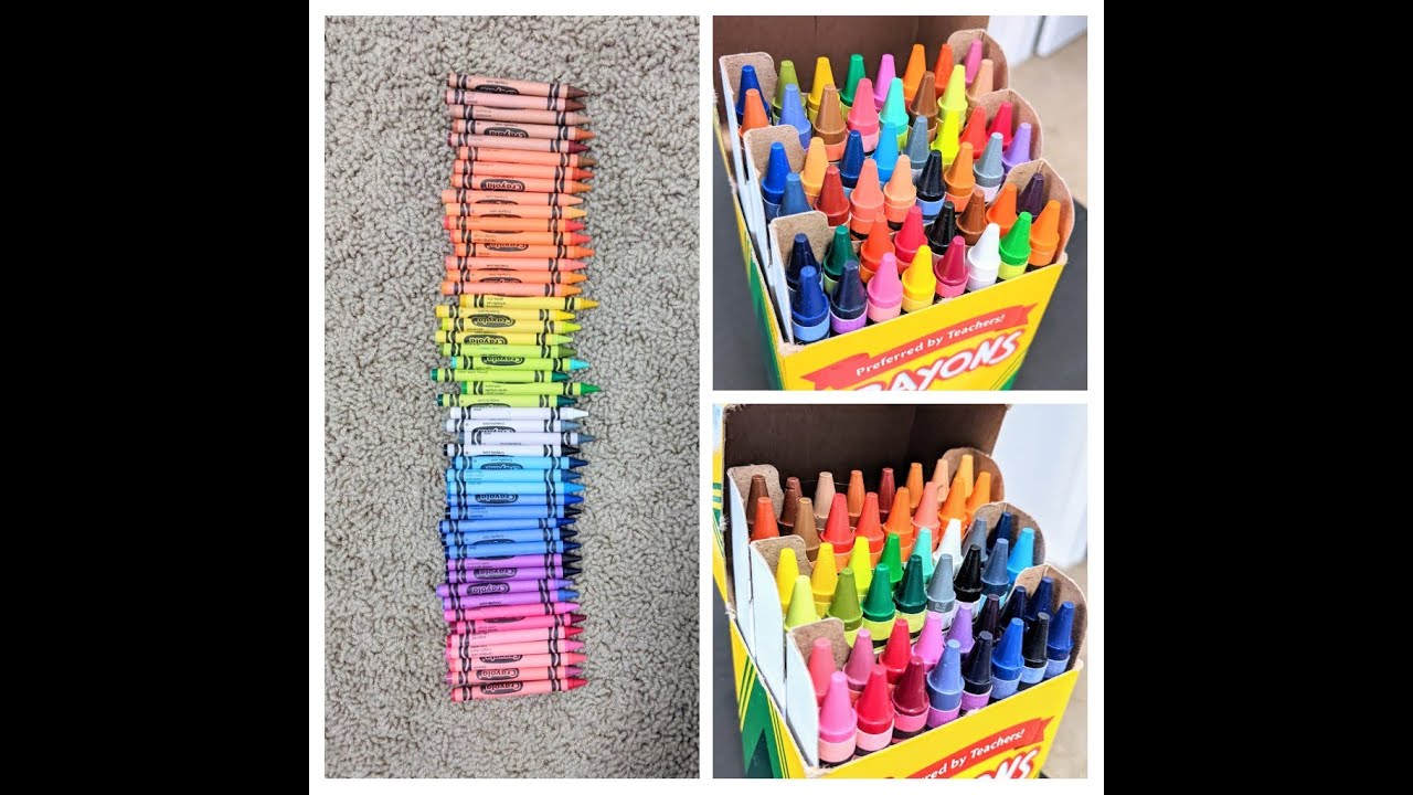 Box of 48 crayons color coordinated - YouTube