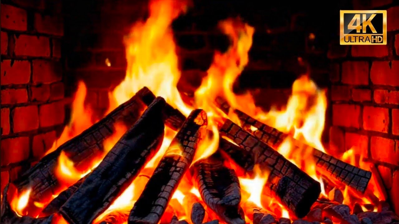 Fireplace (24 HOURS) 🔥🔥🔥 Burning Fireplace & Crackling Fire Sounds ...