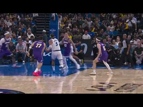 Austin Reaves with the powerful one-handed fastbreak dunk off a block by Jaxson Hayes