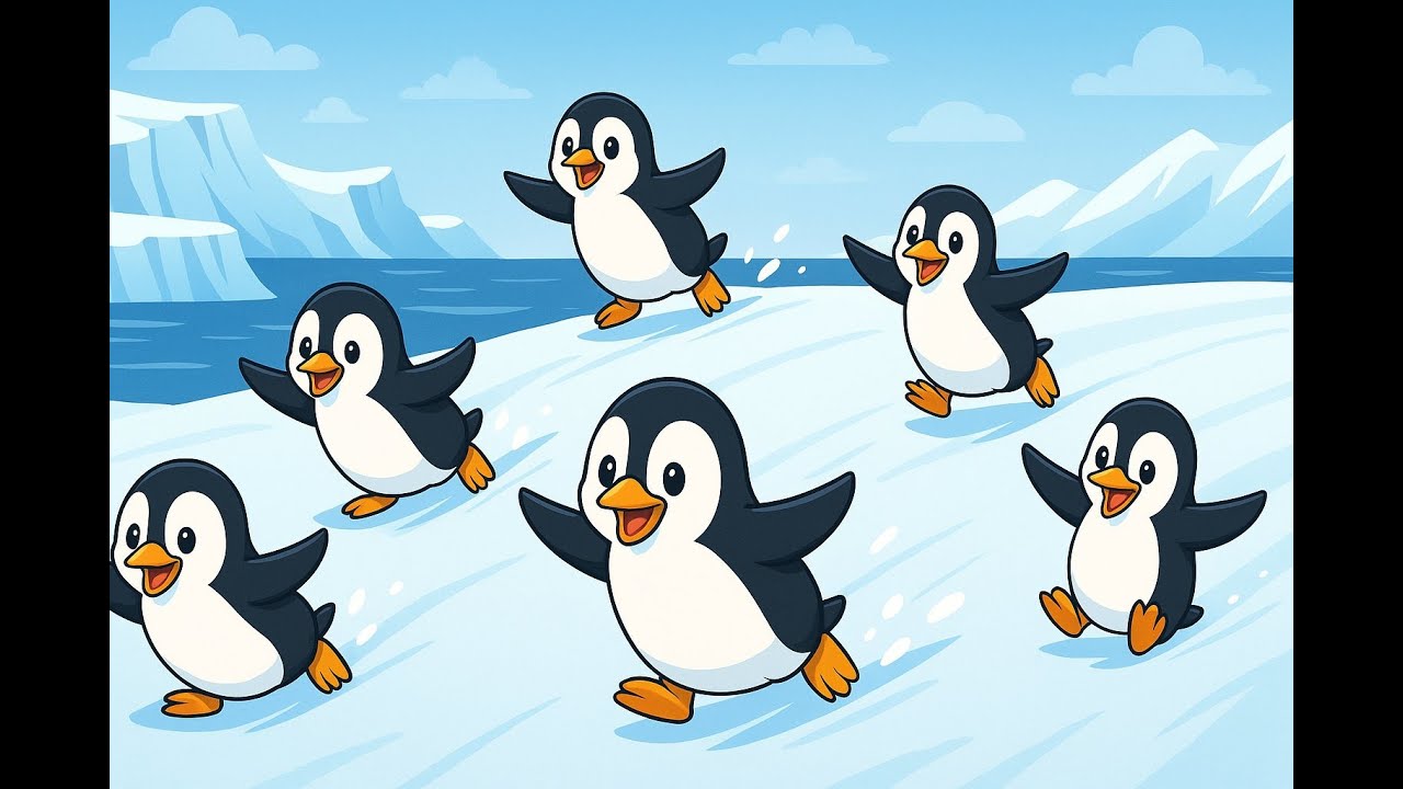 Little Penguins sliding in the Snow | Kids song | Toddlers and ...