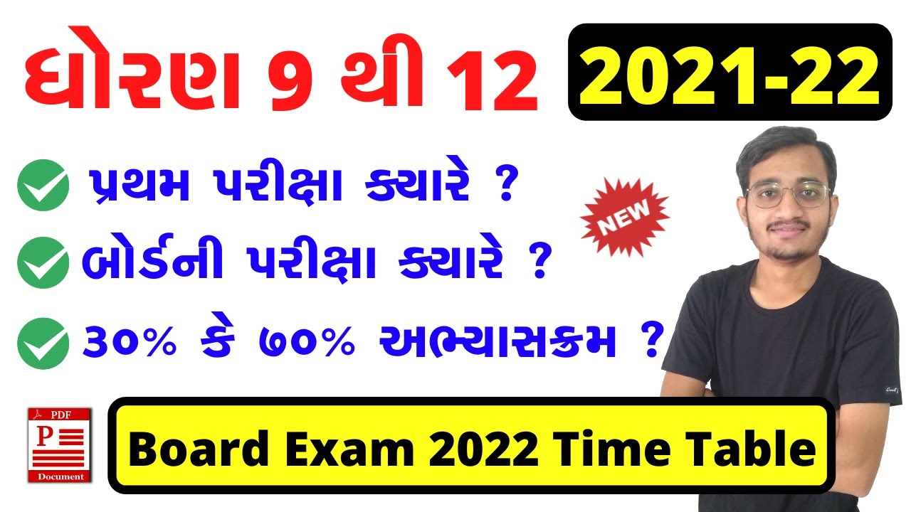 Gujarat Board Exam Date 2022 Std 9 To 12 First Exam Date 2021 New