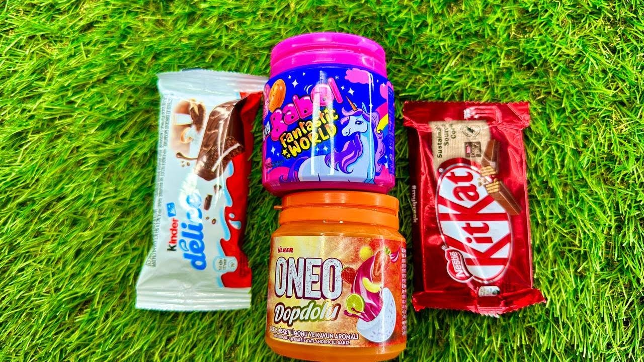 Sweet lollipops and candies | Kit kat and Kinder | Satisfactory video ...