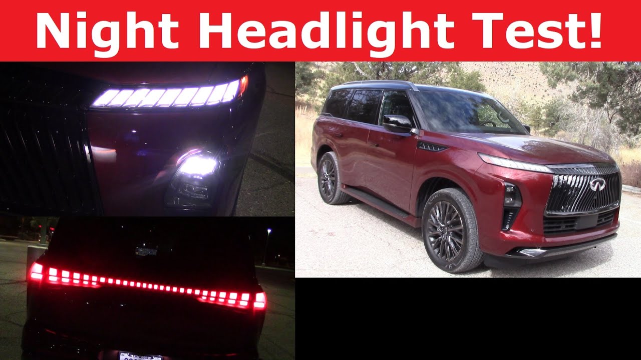 2025 Infiniti QX80 Headlight Test and Night Drive - YouTube