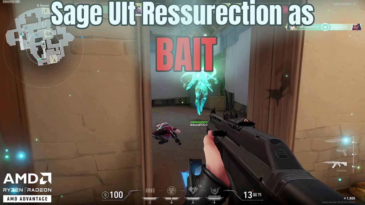 Using Sage Ult Resurrection as Bait - Valorant Ultra Settings Gameplay ...
