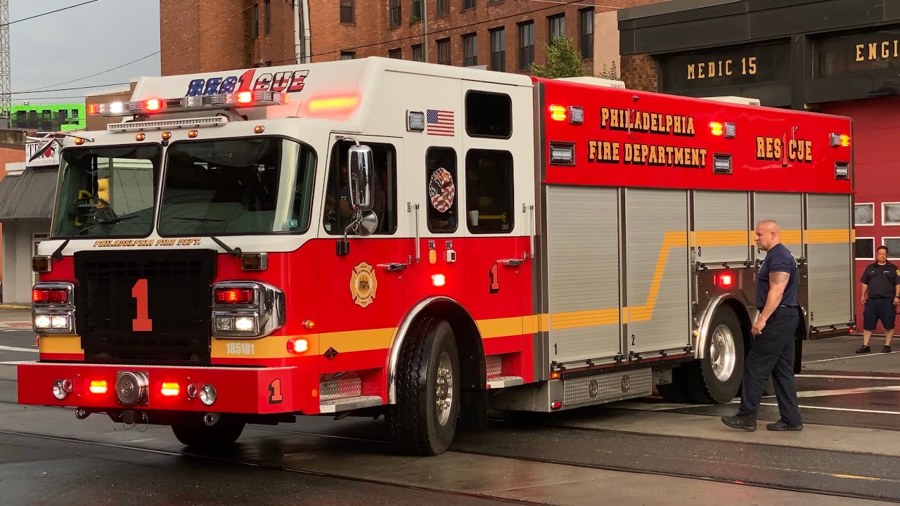 PHILADELPHIA FIRE DEPARTMENT RESCUE 1 RESPONDING WITH ( WAIL YELP PARTY ...