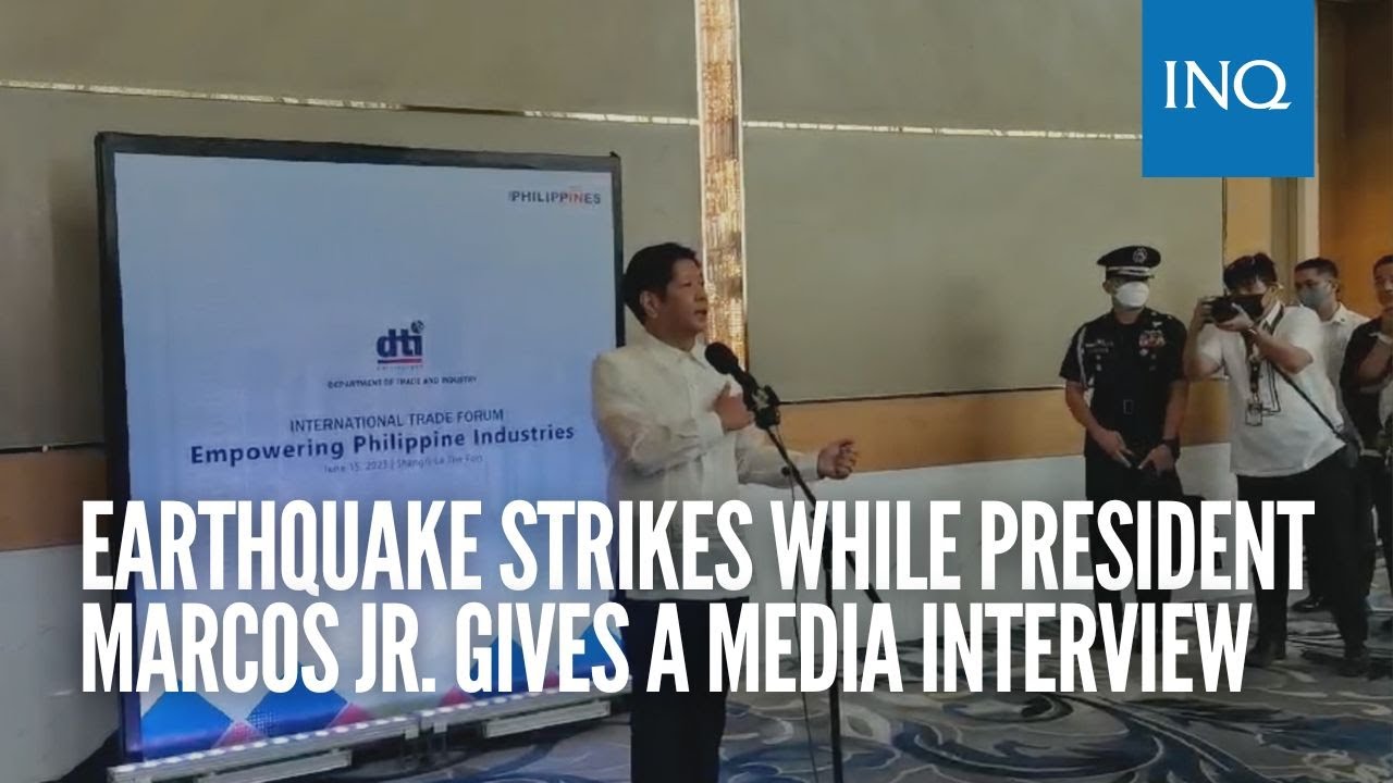 Earthquake strikes while President Marcos Jr. gives a media interview ...