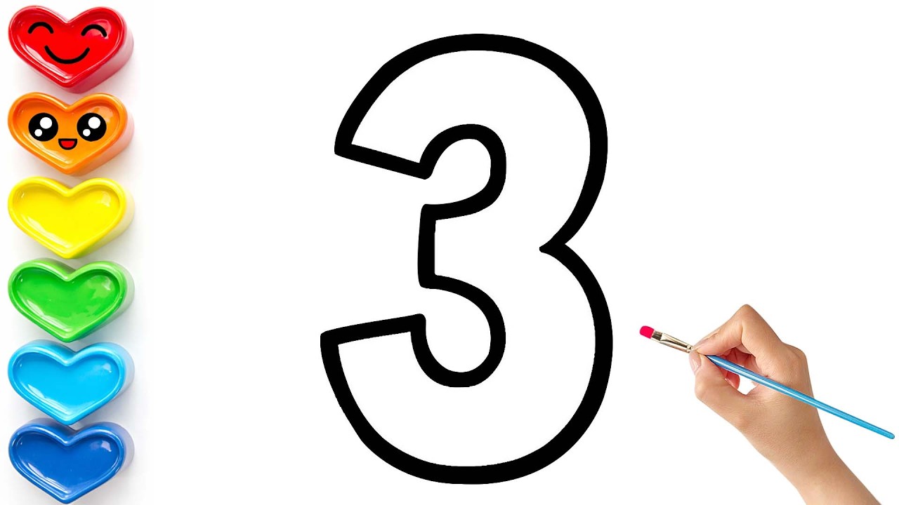 Drawing and Coloring Numbers with Crayons 🌈Step by Step Drawing ...
