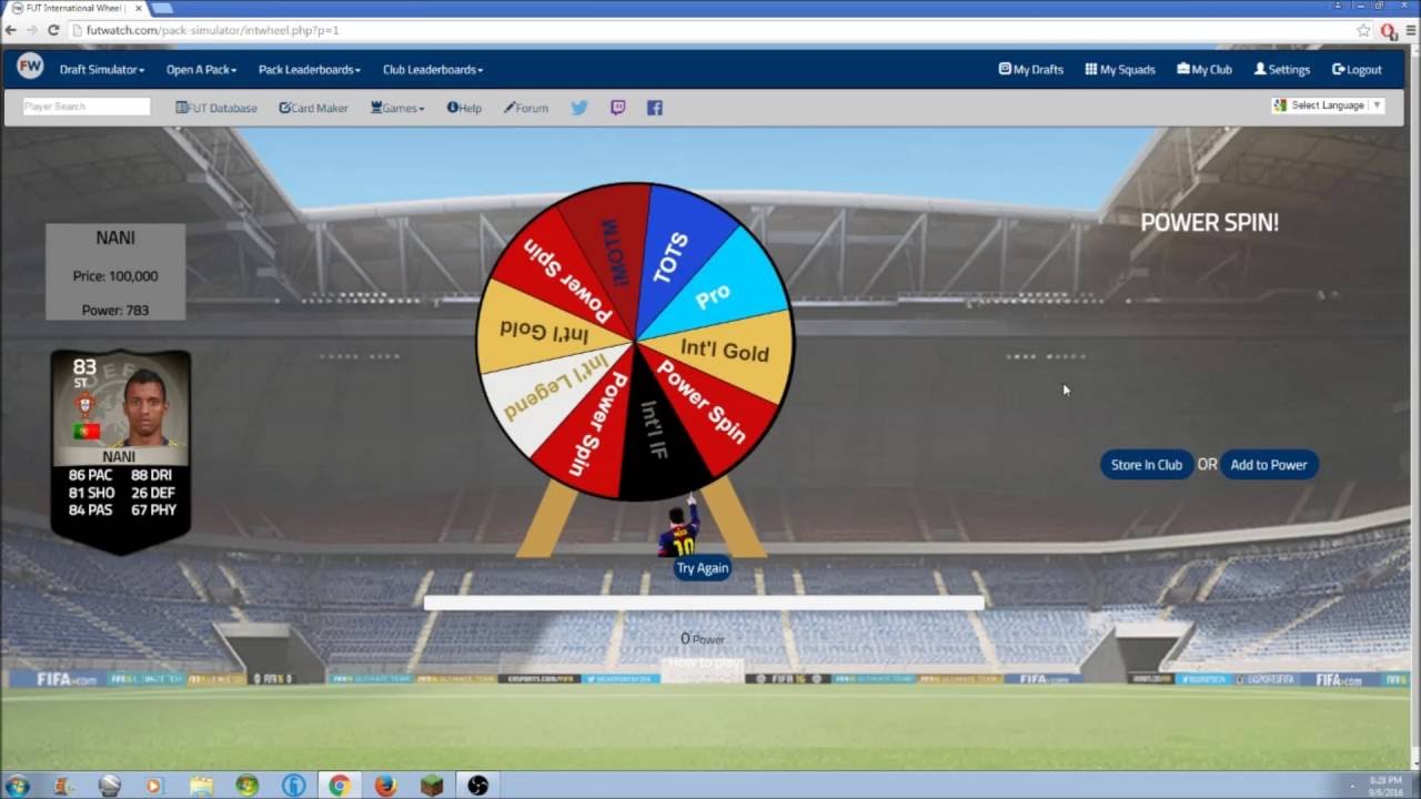Futwatch Spin the wheel *FAIL* - YouTube