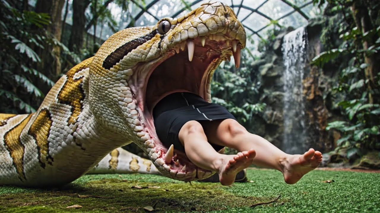 MIRACLE RESCUE: GIANT PYTHON Attacks Woman in Science Center! 🐍 Hero ...