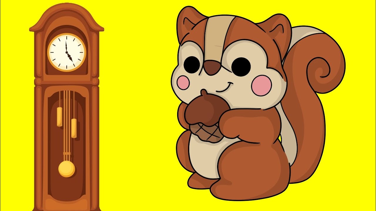 Hickory Dickory Dock Squirrel Song-243 | Nursery Rhymes & Kids Songs ...