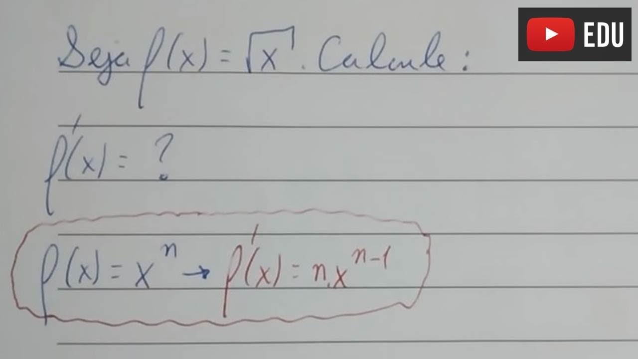 Derivada da Função Raiz Quadrada. - YouTube