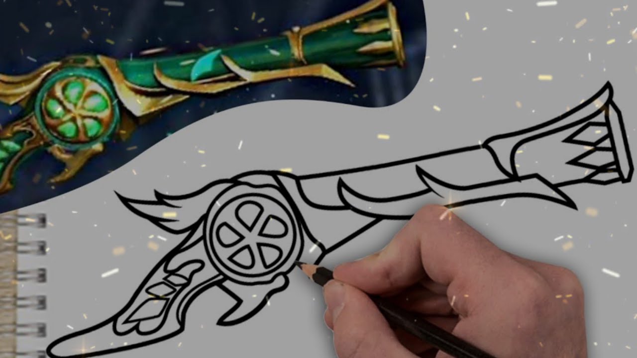 How to draw EVO - M1887 gun skin | #freefire - YouTube