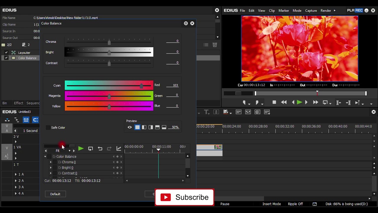 Edius 7 8 9 How To Use Primary Color Correction by RK MK TELECOM - YouTube