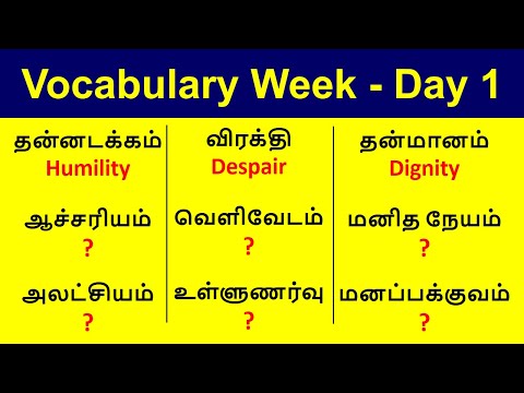 Day 1 | 25 Vocabulary Words English Learn in Tamil | Spoken English Learning Video in Tamil | Manoj