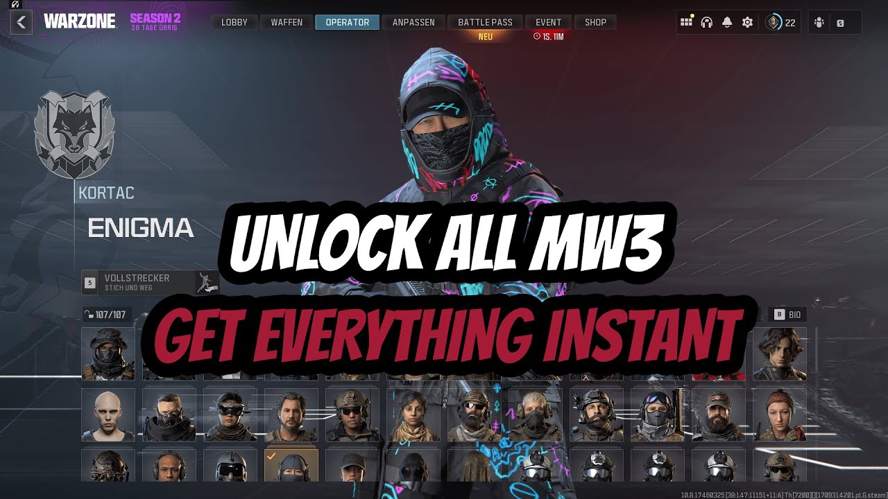 How to UNLOCK everything in MW3 / WARZONE 3 🔥 Get All Camos & Operators ...