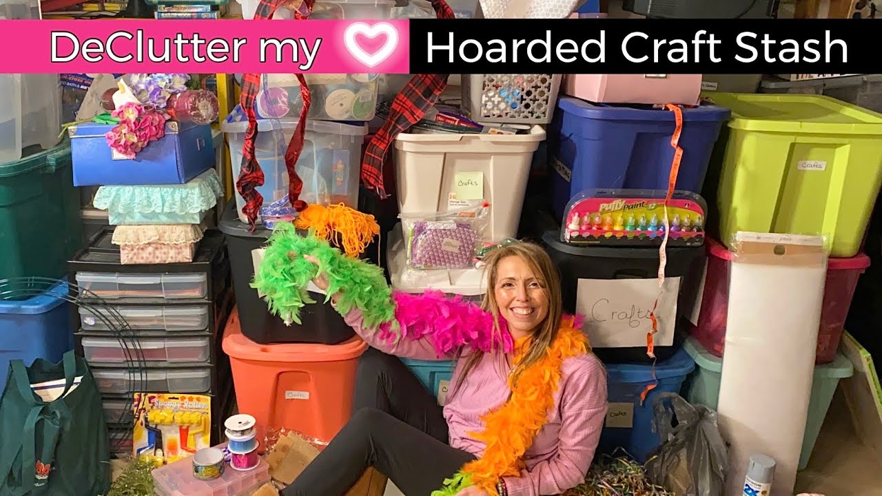 5 Tips & Ideas for DeCluttering | Clean Out Basement Craft Hoard - YouTube
