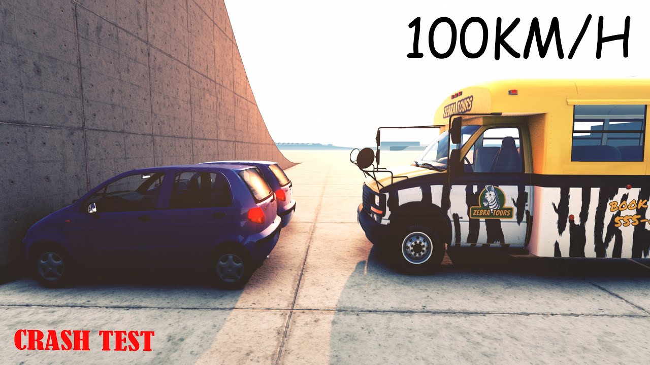 Daewoo Matiz💥VS💥H45 Transit BUS |100KM/H| BeamNG Drive Crash Test - YouTube