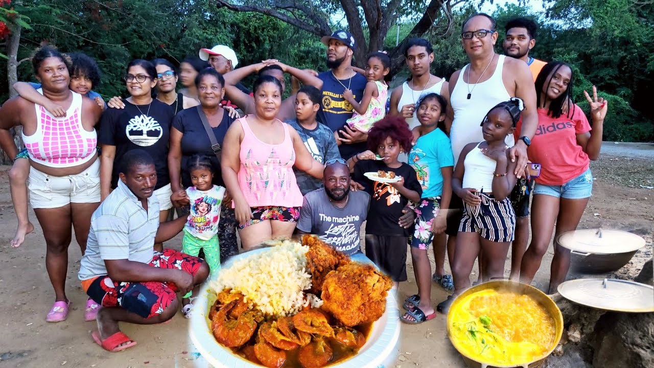 family get together cook out at the Riverside coconut curry shrimp pot ...