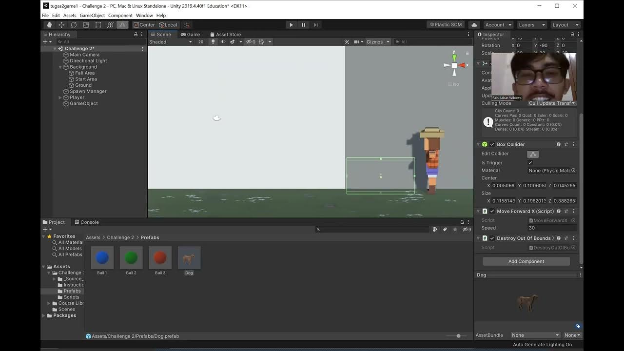 Pemrograman Game 1 Tugas 2 : Fix Anjing dan Bola UNITY - YouTube