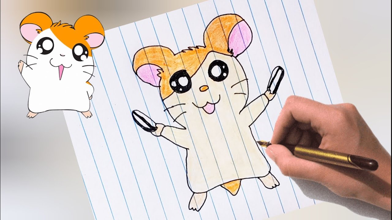 تعلم رسم همتارو خطوة بخطوة للمبتدئين / How to draw Hamtaro - YouTube