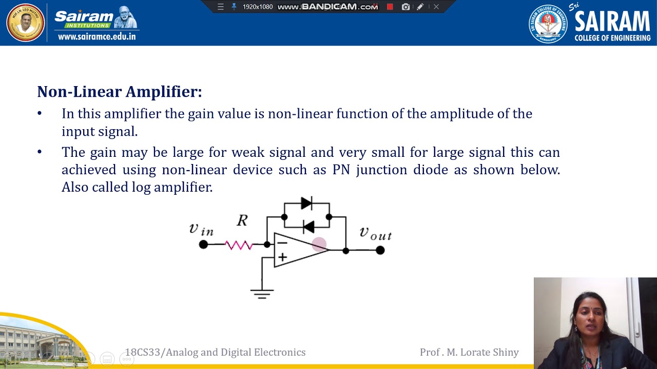 Lecture Video_18CS33_Module1_Filters,Non linear amplifier and ...