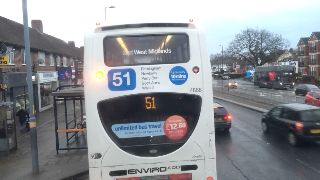 Walsall to Birmingham in 31 seconds on NXWM X51 - YouTube