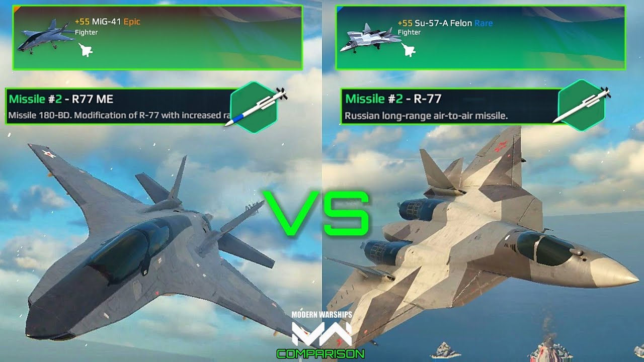 MiG 41 VS Su 57 A Felon Fighter Comparison Modern Warships YouTube MiG 41 VS Su 57 A Felon Fighter Comparison Modern Warships YouTube