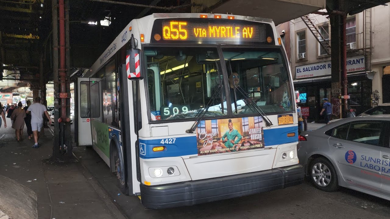 MTA NYCT Riding #4427 on the Q55 to Ridgewood Terminal from Myrtle Av ...