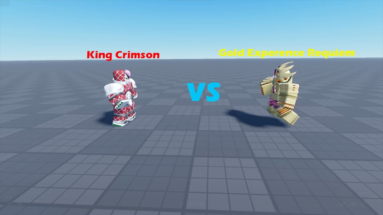 Golden experence requiem vs King Crimsom (Roblox Studio animation ...