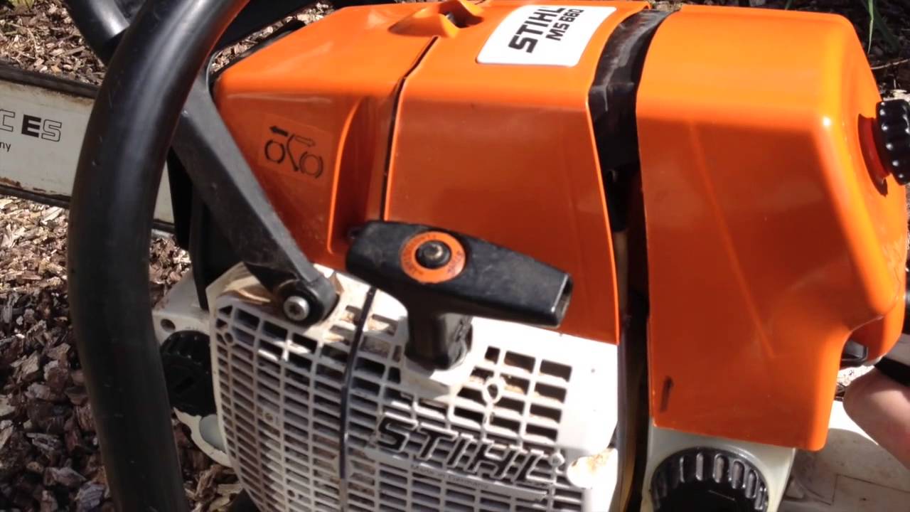 STIHL MS660 98.5cc Chainsaw Startup Test - YouTube