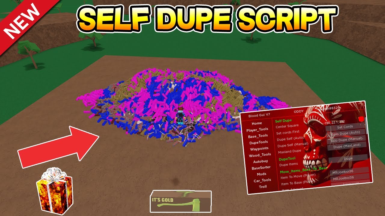 New Self Dupe Script Out Now! (Blood Gui v7) Lumber Tycoon 2 ROBLOX ...
