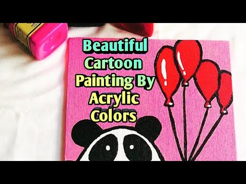 How to make an easy cartoon painting by using Acrylics Colours - YouTube