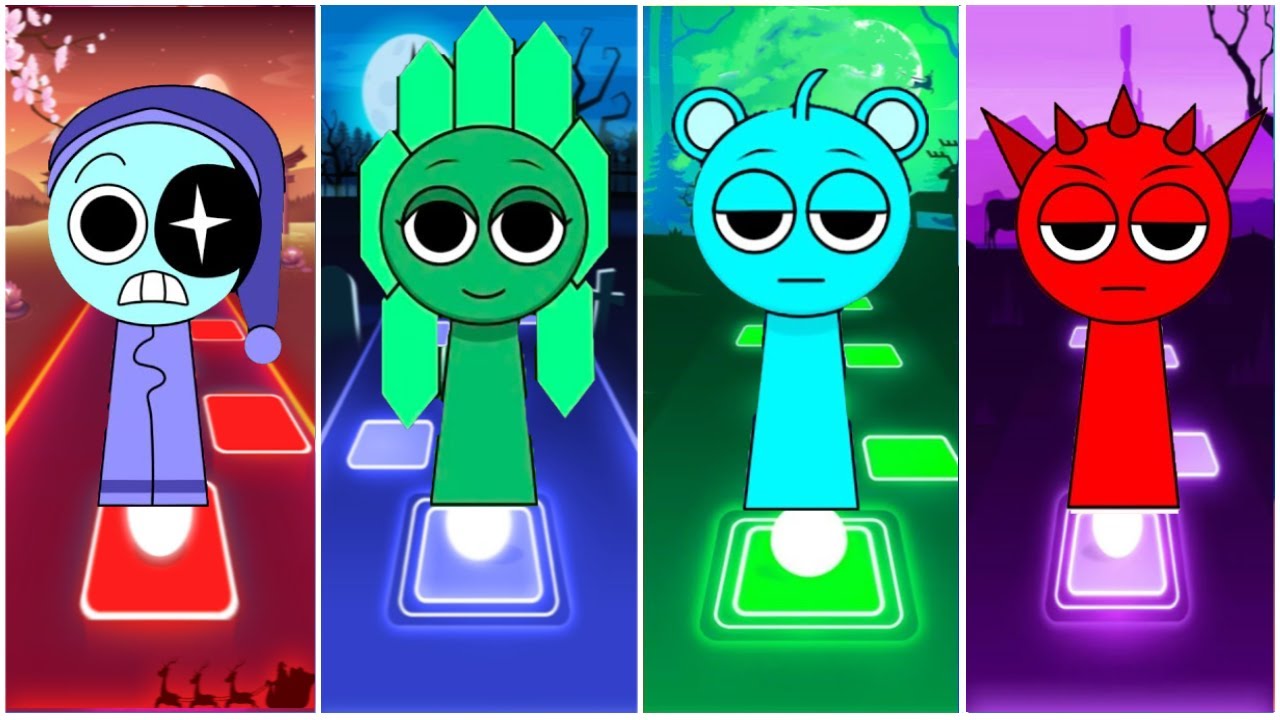 Incredibox Sprunki : Rebel 🆚 Raddy 🆚 Sky 🆚 Vineria | Tiles Hop EDM Rush ...