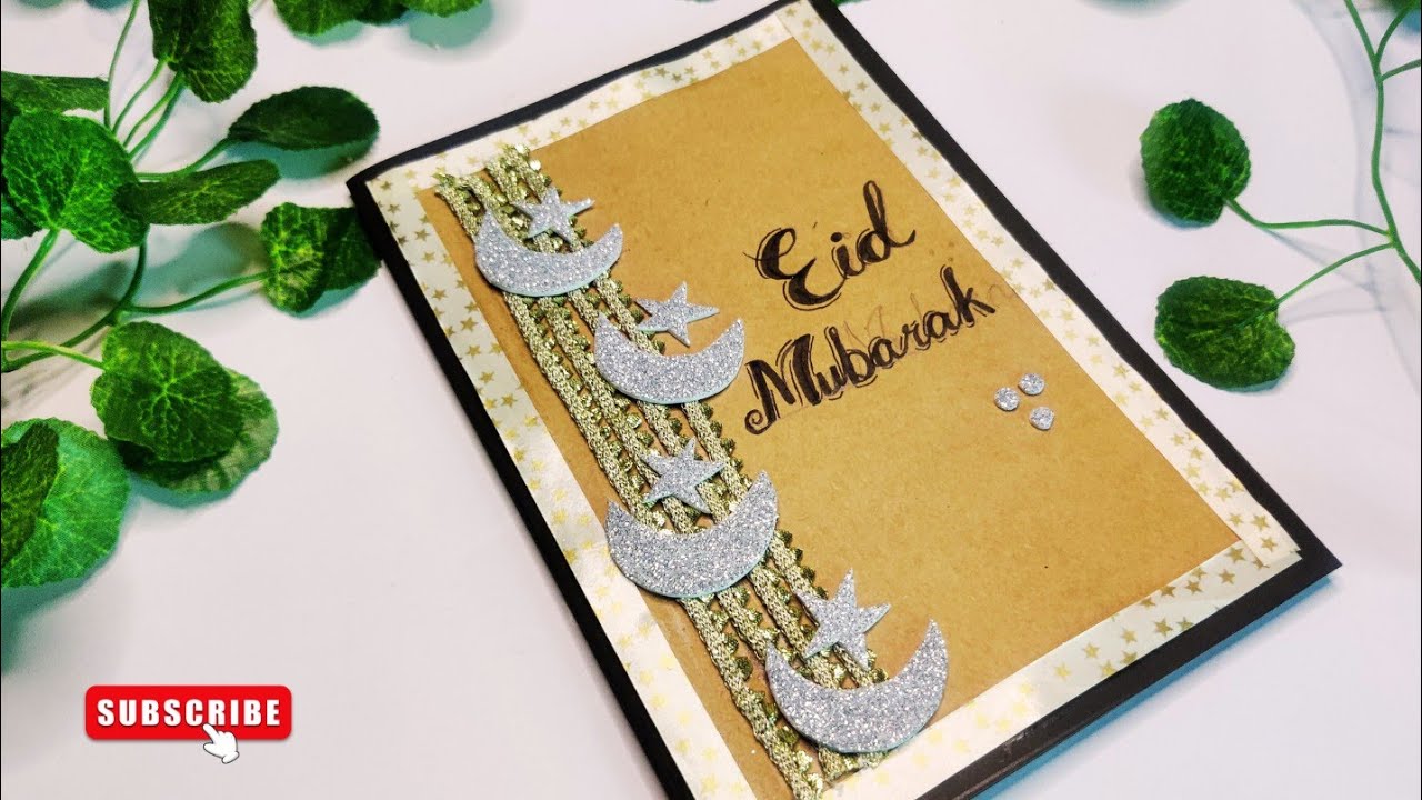 Eid Mubarak greeting card 🌙/ Eid Card making ideas / How to make ...