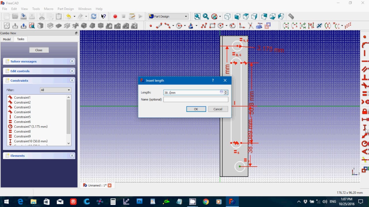 FreeCAD 0.16 Long Slot Bracket Tutorial - YouTube