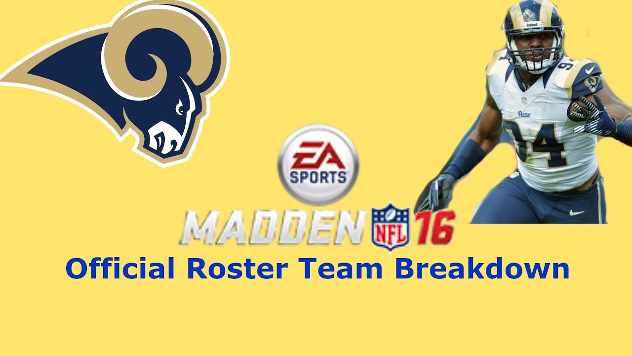 Madden 16 Official Roster Breakdown- St Louis Rams - YouTube