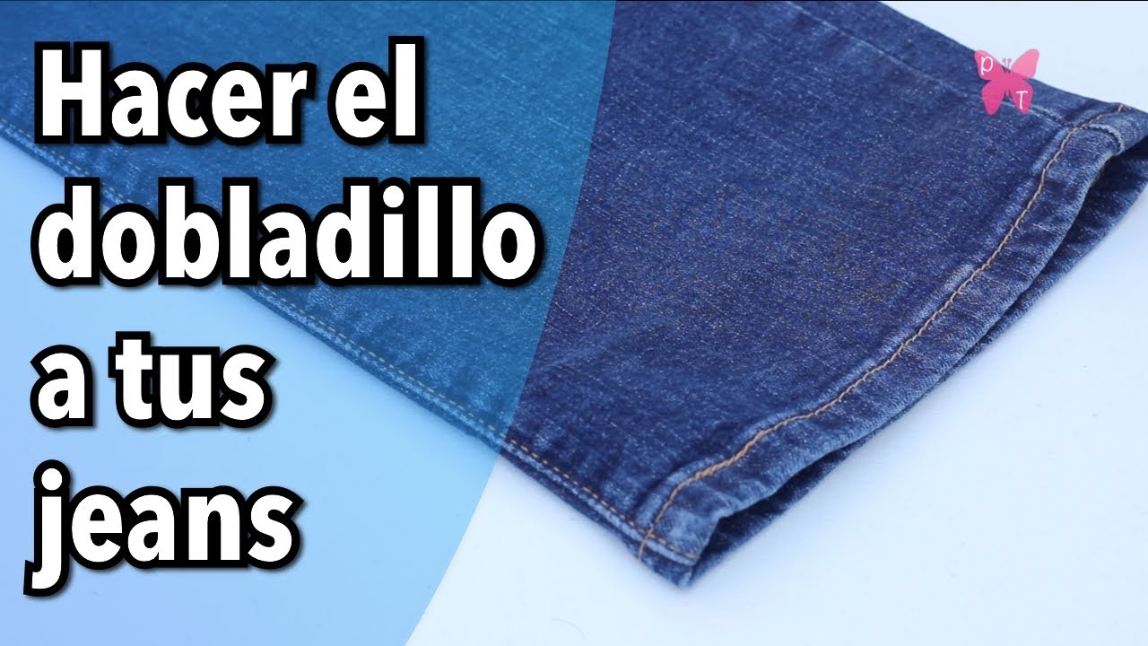 Cómo hacer el dobladillo a un pantalón vaquero o jeans - YouTube