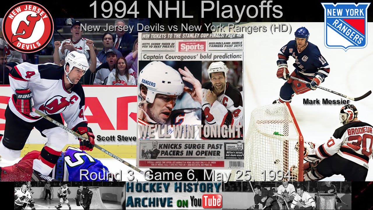 1994R3G6 New Jersey Devils vs New York Rangers Game 6. May 25, 1994 (HD ...