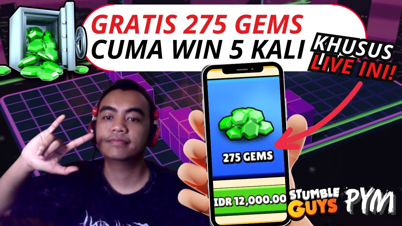 🔴Block Dash WIN 5X = FREE TOP UP GEMS! - Stumble Guys - YouTube
