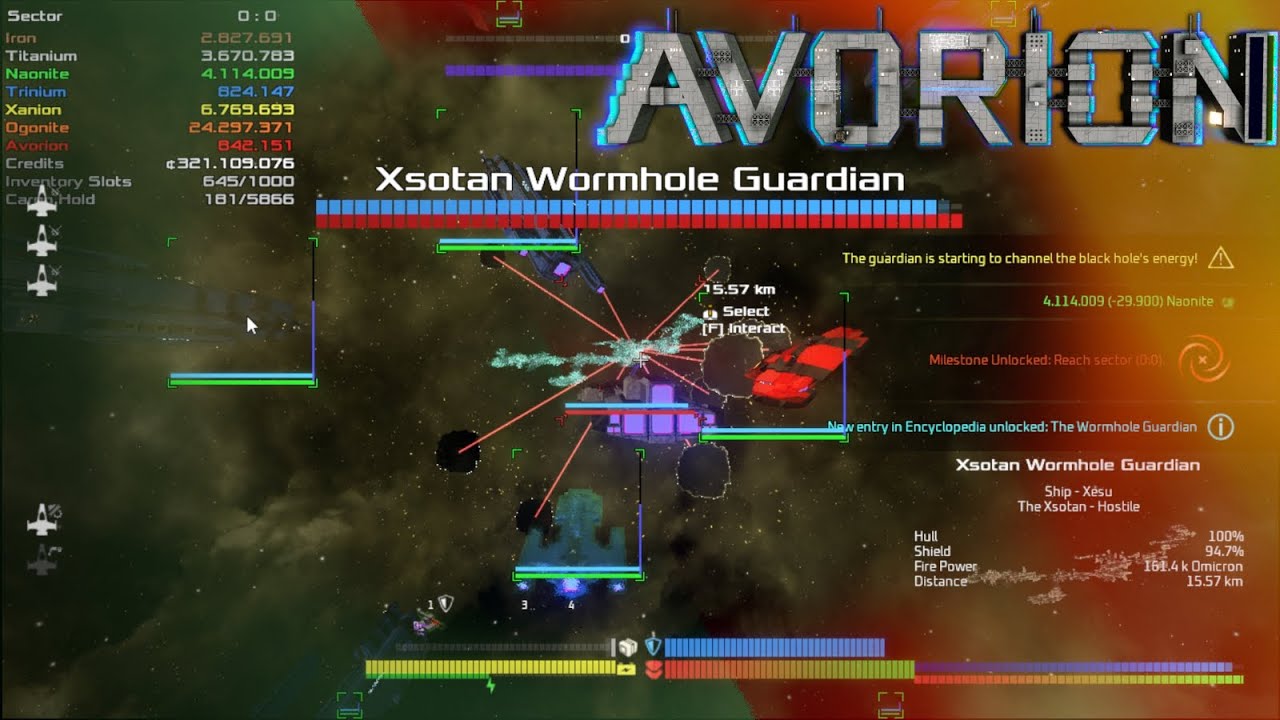 Avorion gameplay. Insane mode. The battle against the Xsotan Wormhole ...
