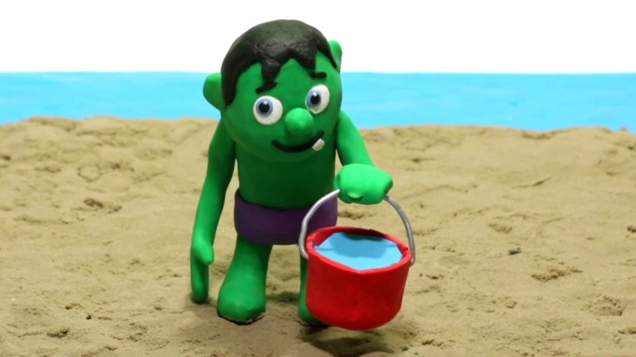 DibusYmas Water sand Superhero Play Doh Stop motion cartoons vengatoons ...