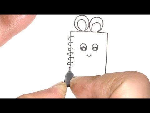 How to draw a cute book - YouTube