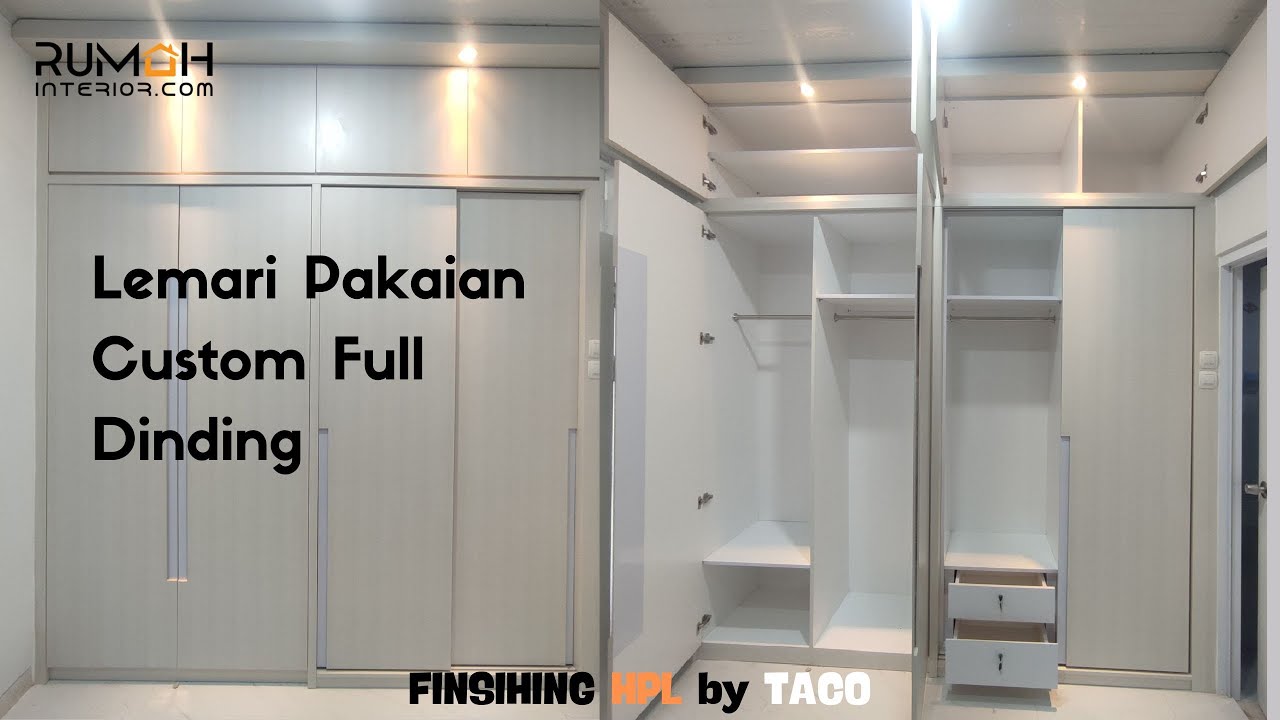 Wardrobe Lemari Pakain Custom Finishing HPL Taco - YouTube