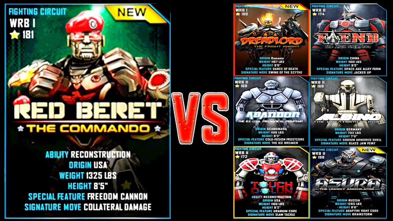Real Steel WRB RED BERET ROBOTS Series of fights NEW ROBOT (Живая Сталь ...