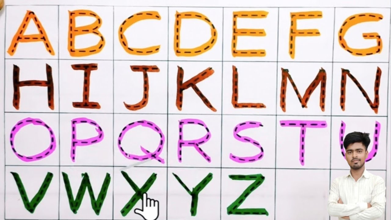 ABCD capital letters abcd। English alphabet writing।A for Apple b for ...