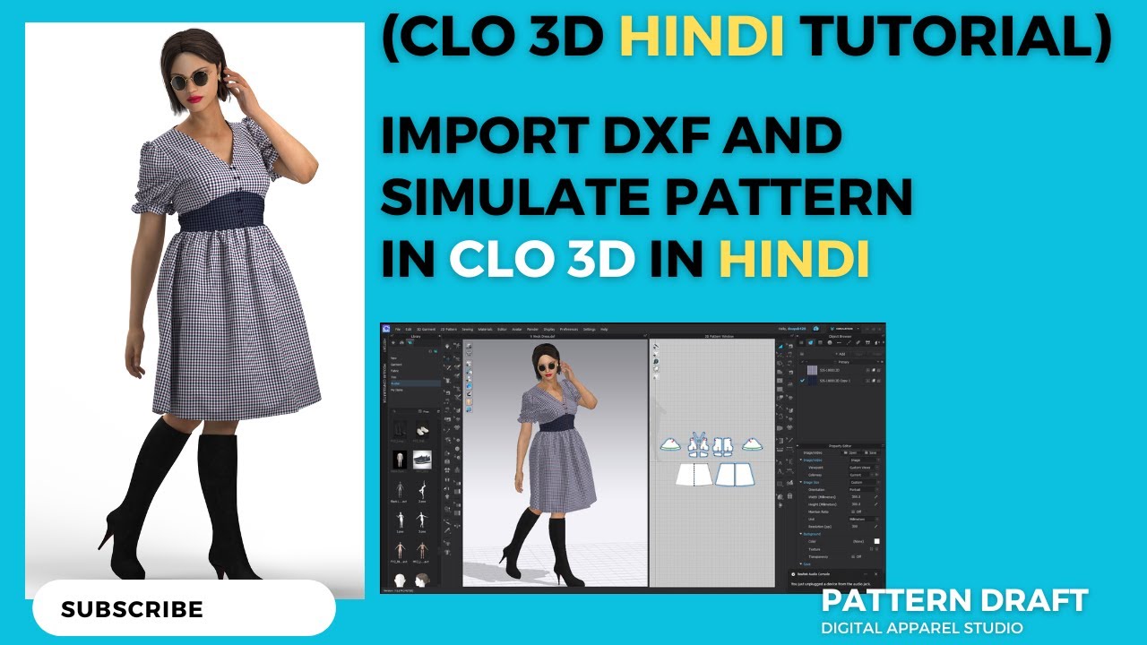 Import DXF and Simulate pattern in CLO 3D in Hindi (CLO 3D Hindi ...
